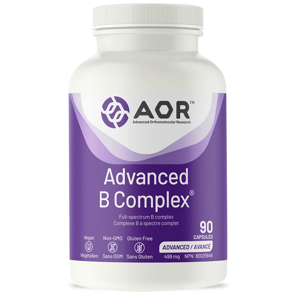 AOR Advanced B Complex 499mg 90 Capsules | Village Vitamin Store Canada