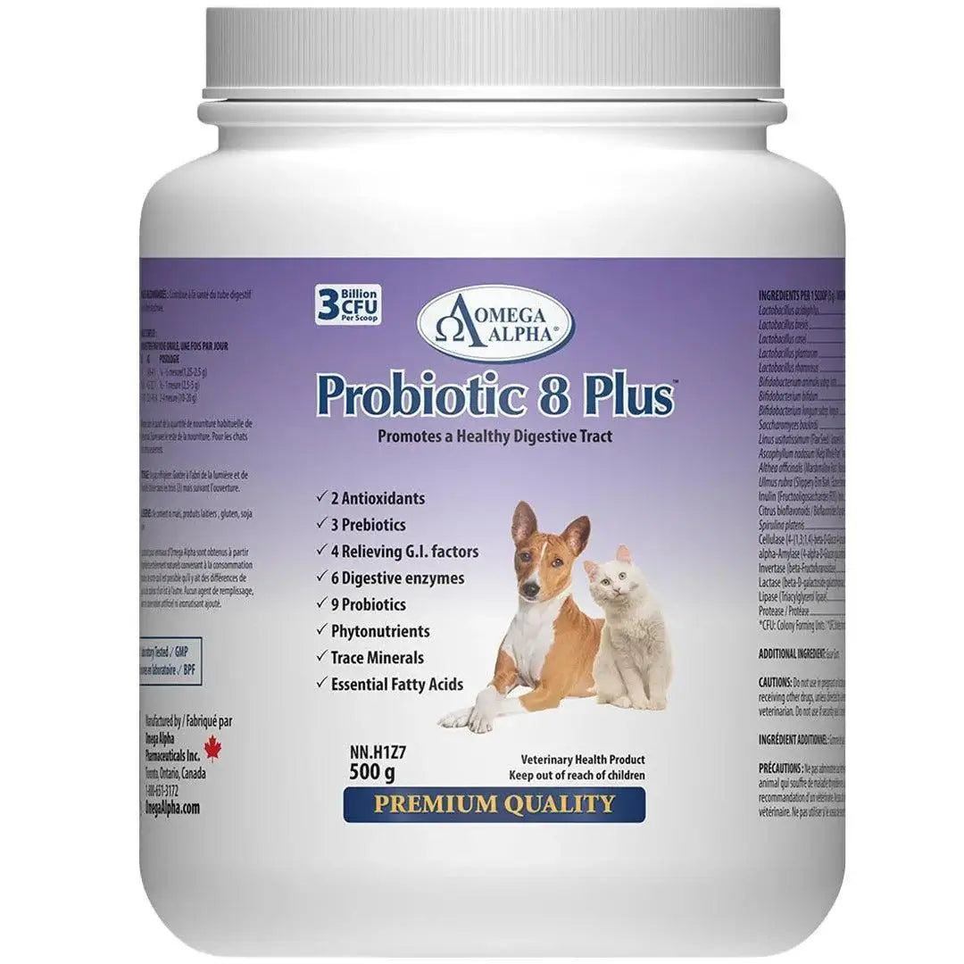 Omega Alpha Probiotic 8 Plus For Pets - 500g | Village Vitamin Store Canada