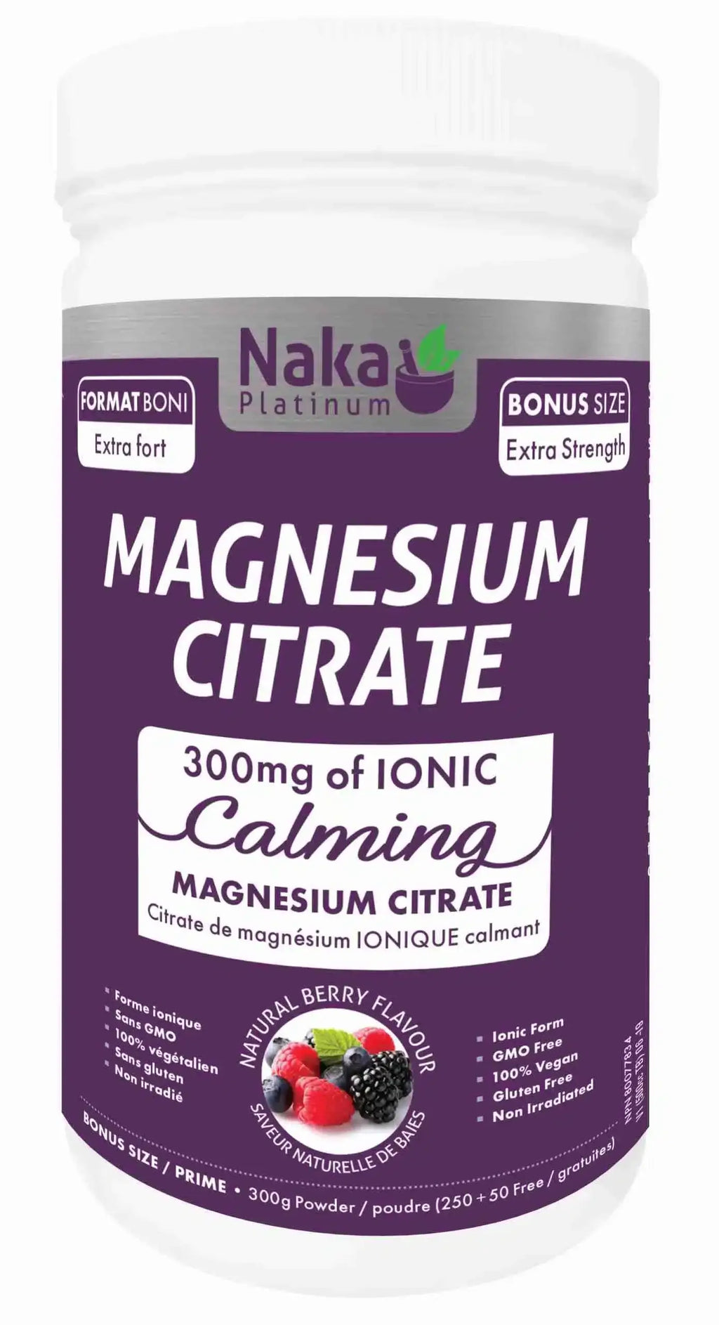 Naka Platinum Magnesium Citrate 300mg Natural Berry 250+50g – Village ...