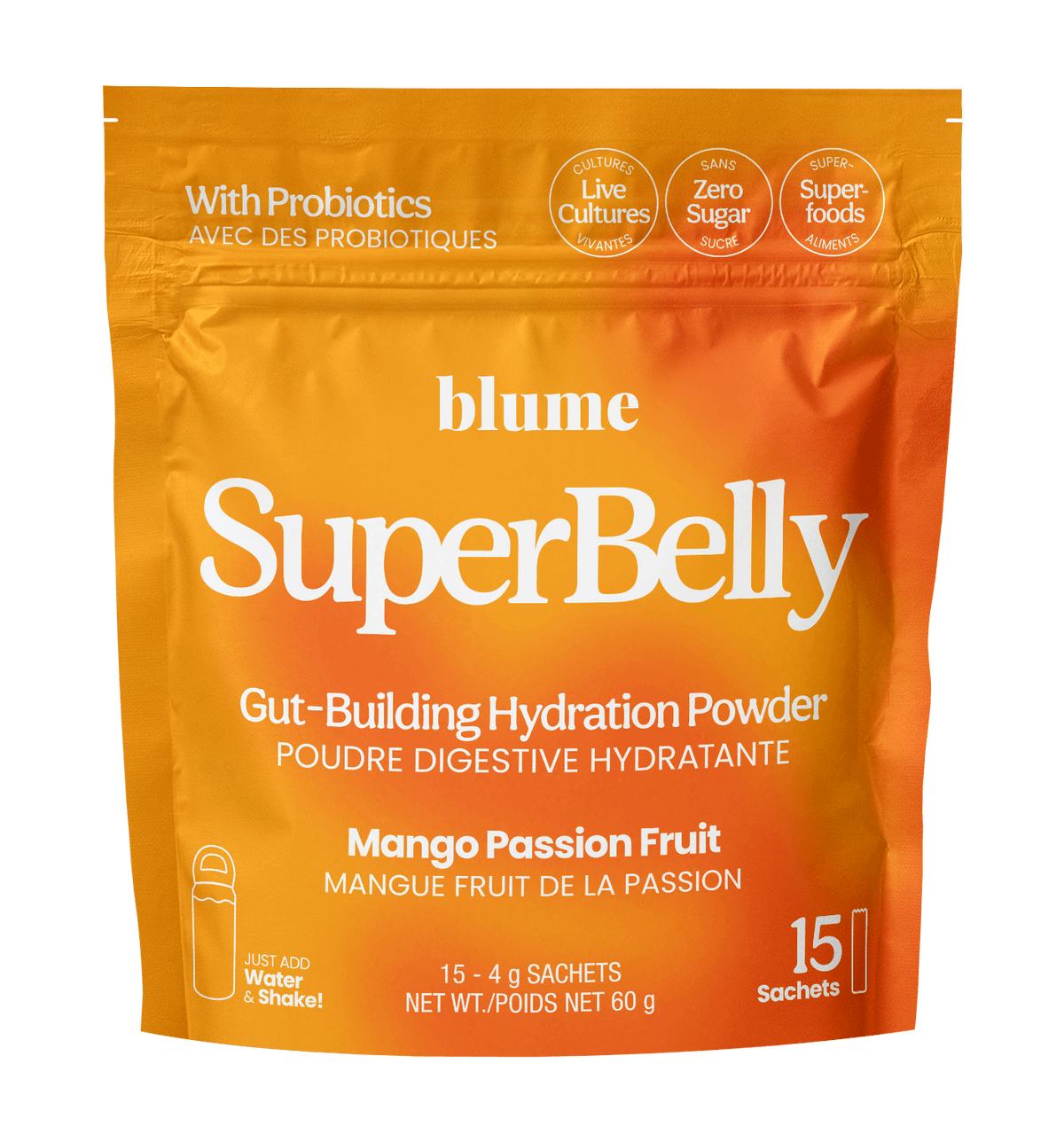 Blume SuperBelly™ Gut-Building Hydration Powder – Mango Passion Fruit ...