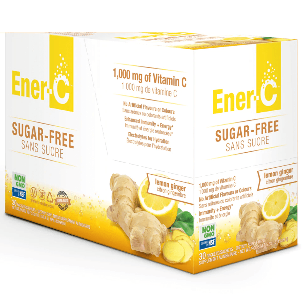 Ener-Life Ener-C Vitamin C 1000mg Lemon Ginger 30 Packs — Village ...
