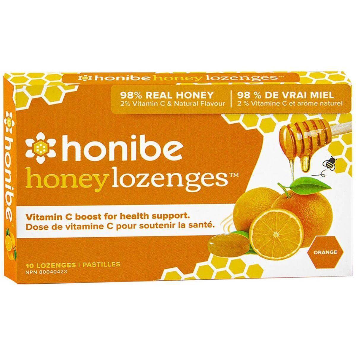 Honibe Honey Lozenges Orange 10 Lozenges | Village Vitamin Store Canada