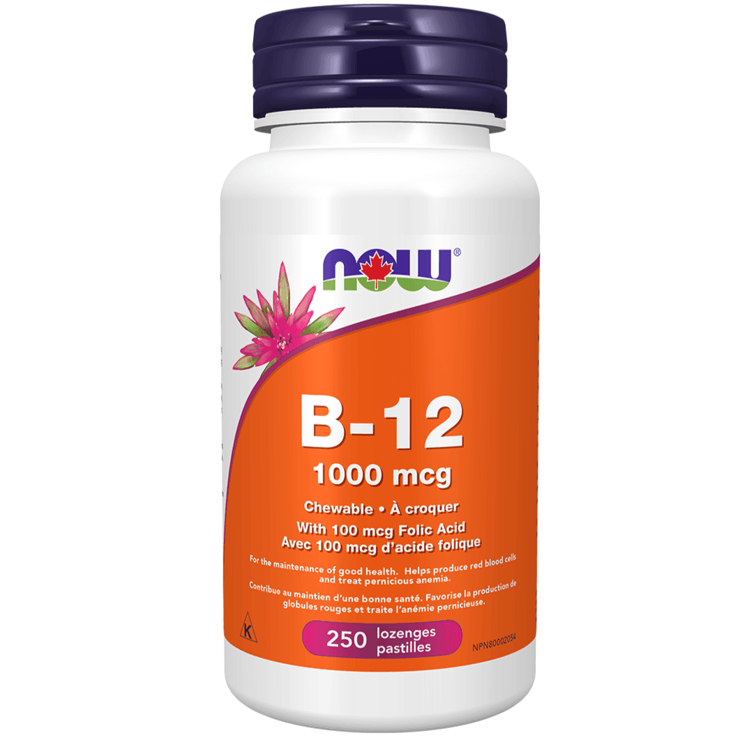 NOW B-12 1,000 mcg 250 Chewable Lozenges | Village Vitamin Store Canada