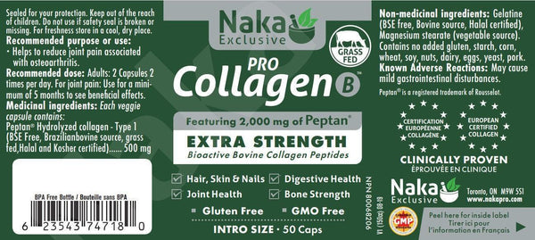 Naka Platinum Pro Collagen B 2000mg Extra Strength 150 Caps (120 + 30 ...